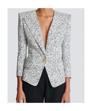 Balmain Printed Single-breasted Jacket