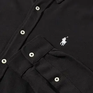Polo Ralph Lauren Logo Embroidered Long-sleeved Shirt - Black
