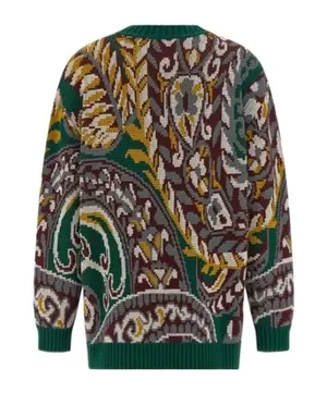 Etro Wool Paisley Jacquard Crew Neck Sweater