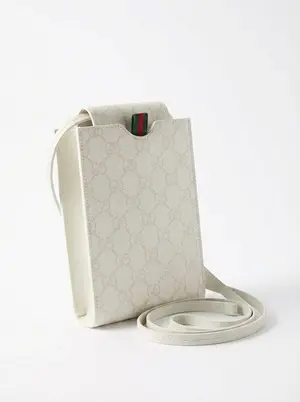 Gucci Gg Card Case - White And Gray
