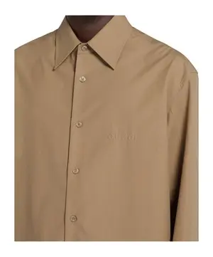 Gucci Embossed Long-sleeve Poplin Shirt