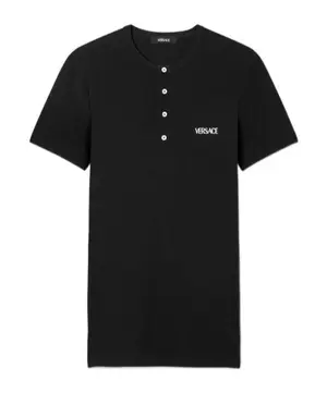 Versace Logo Embroidered T-shirt