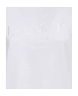 LANVIN Logo Embroidered Drawstring Hoodie