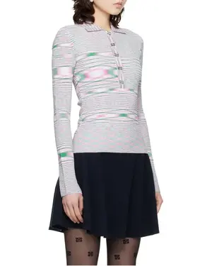 GANNI Spacedyed Knit Polo Shirt - Multicolor