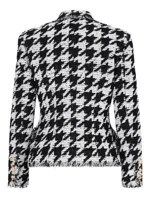 Balmain Houndstooth Tweed Blazer - Black