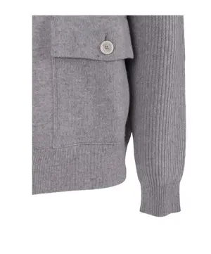 LARDINI Ribbed-panel Wool Cardigan