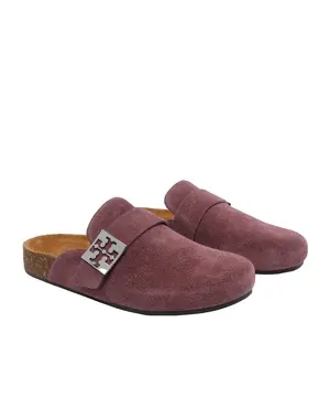 Tory Burch Mellow Logo Buckled Mules - Brown