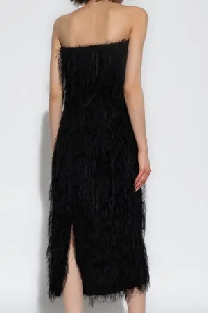 FERRAGAMO Strapless Feathered Dress