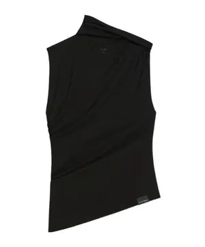 COURREGES Sleeveless Draped Top With Ac Logo