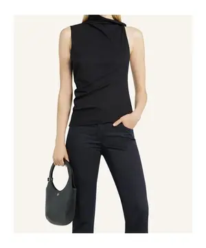 COURREGES Sleeveless Draped Top With Ac Logo