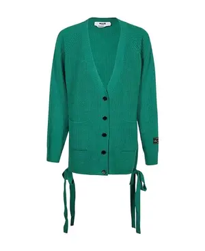MSGM Logo Patch Knitted Cardigan