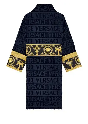 Versace I Love Baroque Belted Bathrobe - Black