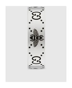 Gucci Gg And Bee Engraved Wide Ring