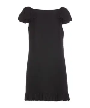Valentino Garavani Crepe Couture Flared Hem Mini Dress - Black
