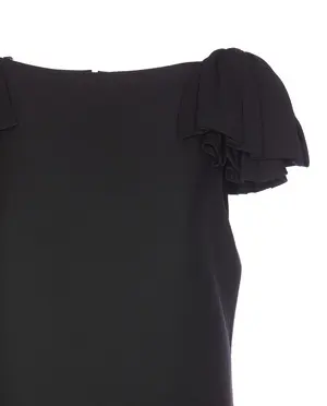 Valentino Garavani Crepe Couture Flared Hem Mini Dress - Black