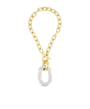 Rabanne Paco Rabanne Chunky Chain Necklace With Oval Detail Gold/silver