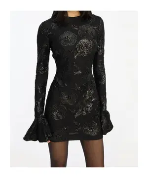 ROTATE BY BIRGER CHRISTENSEN Sequin Embroidered Mini Dress