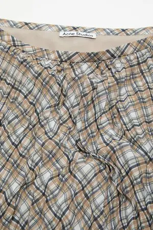 Acne Studios Checked Asymmetrical Skirt - Grey