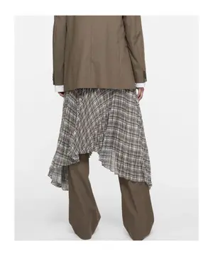 Acne Studios Checked Asymmetrical Skirt - Grey