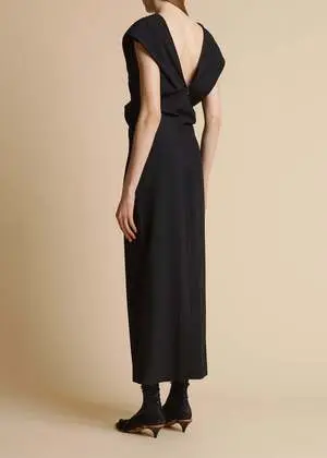 Khaite V-neck Sleeveless Maxi Dress