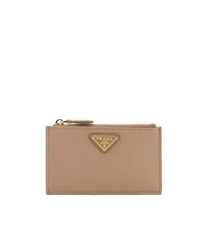 Prada Saffiano Zipped Cardholder - Nude