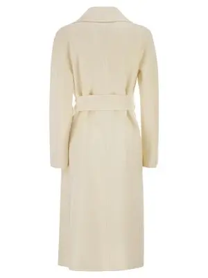 Max Mara Cles Belted Coat - White