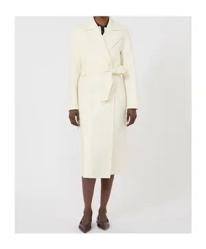 Max Mara Cles Belted Coat - White