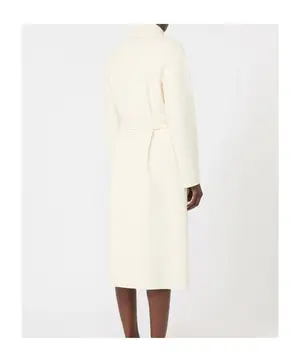 Max Mara Cles Belted Coat - White
