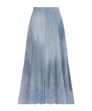 Ermanno Scervino High Waist Midi Skirt With Lace Details