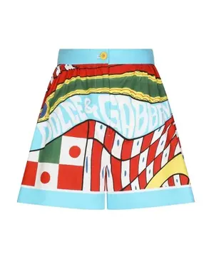 Dolce & Gabbana Printed High-waisted Shorts