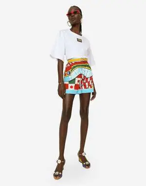 Dolce & Gabbana Printed High-waisted Shorts