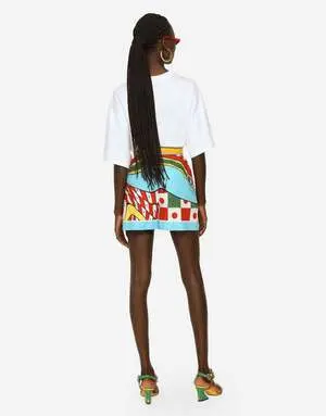 Dolce & Gabbana Printed High-waisted Shorts
