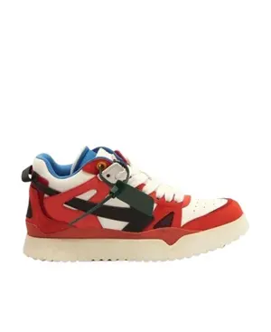 Off-White Mid Top Sponge Sneakers - Red