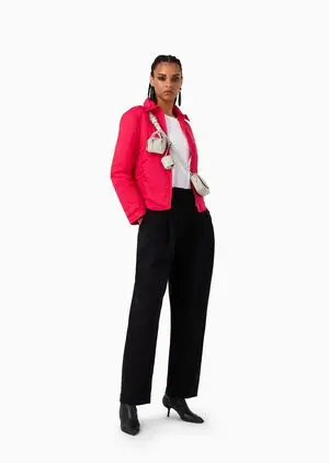 Emporio Armani Pleated High-rise Casual Pants - Black