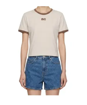 Marissa Chiara Short Sleeve Cropped T-shirt With Contrasting Trim