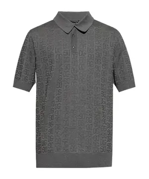 Dolce & Gabbana Dolce Gabbana Dg Logo Jacquard Knitted Polo Shirt