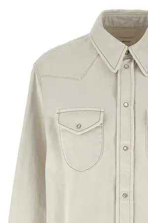 Bally Long-sleeve Denim Shirt With Classic Lapel And Button Front