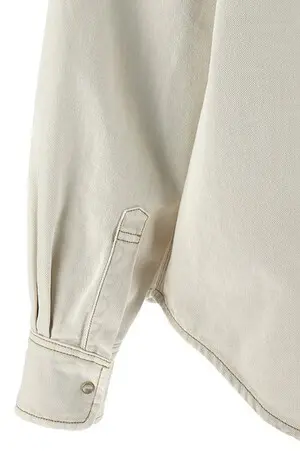 Bally Long-sleeve Denim Shirt With Classic Lapel And Button Front