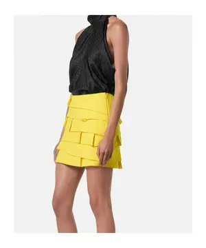 Versace Textured Chevron Halterneck Top