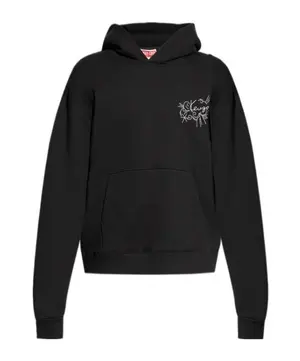 Kenzo Logo Embroidered Drop Shoulder Hoodie
