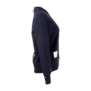 Thom Browne Rwb-striped Crewneck Sweatshirt - Navy Blue
