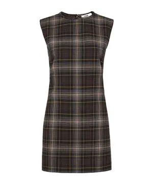 Fendi Tartan Sleeveless Mini Dress