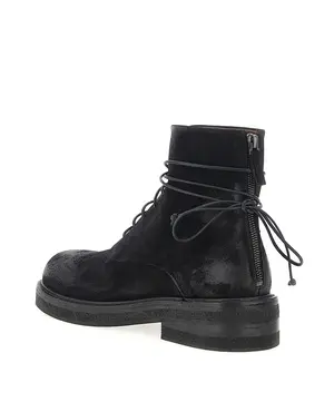 Marsèll Round Toe Lace Up Ankle Boots With Zip Closure - Black