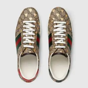 Gucci Ace Gg Supreme Bee Sneakers - Gray