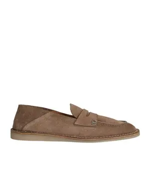 Dolce & Gabbana Logo Plaque Loafers - Brown