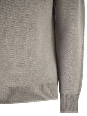 Peserico Textured Crew Neck Knitwear - Gray