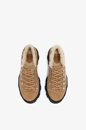 GANNI Suede Furry Lined Cleated Derbies