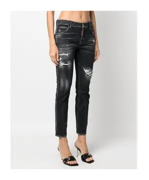 Dsquared2 Straight-leg Distressed Jeans - Black