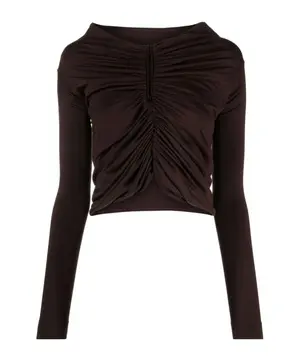 Dolce & Gabbana Ruched Zip-up Long-sleeve Top