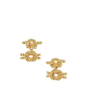 TOTEME Rope Knotted Drop Earrings In Yellow -plated Brass - Gold